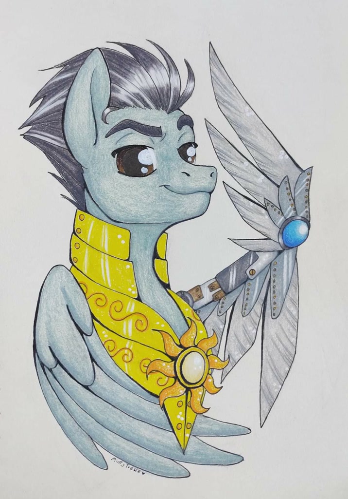 #3204666 - safe, artist:mintytreble, oc, oc:armor wing, pegasus, pony ...