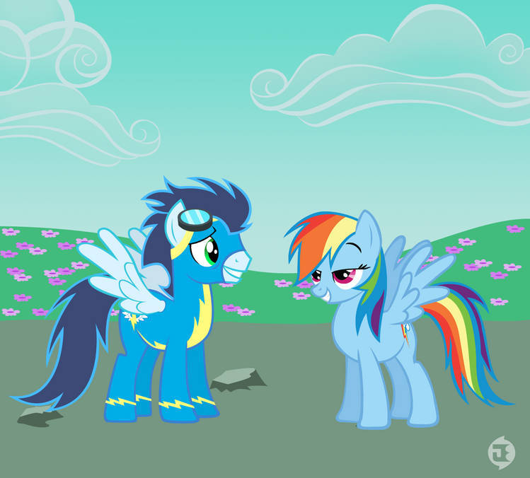 #3205062 - safe, artist:neodarkwing, rainbow dash, soarin', pegasus ...