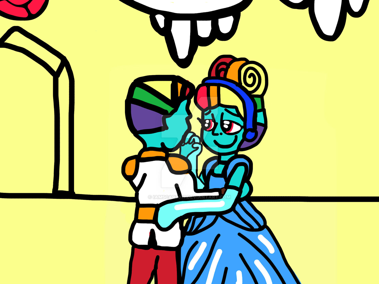 #3205413 - dead source, safe, artist:iamscar2017, rainbow dash, human ...