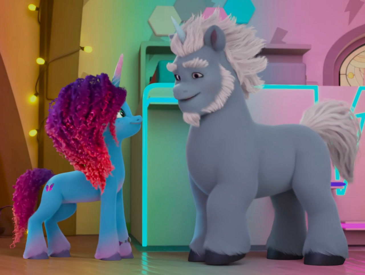 #3206452 - safe, screencap, alphabittle blossomforth, misty brightdawn, pony, unicorn, father of ...