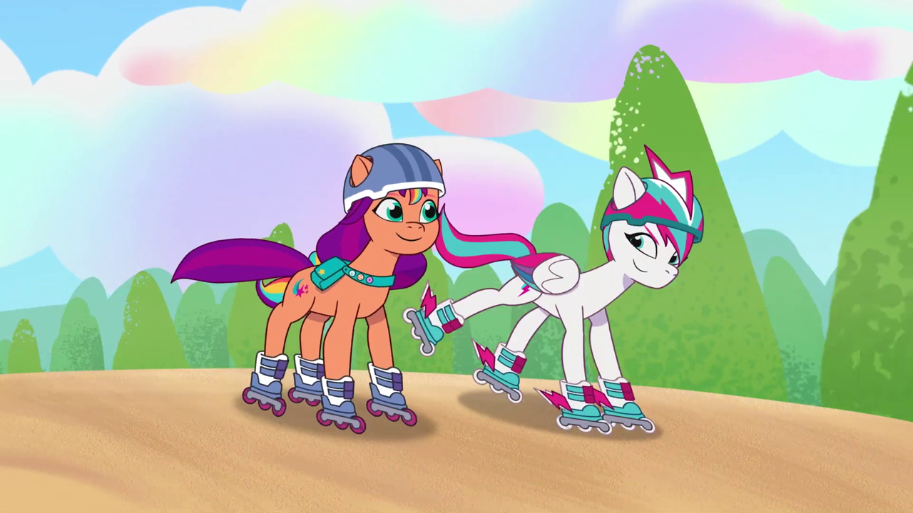 #3206716 - safe, screencap, sunny starscout, zipp storm, earth pony ...