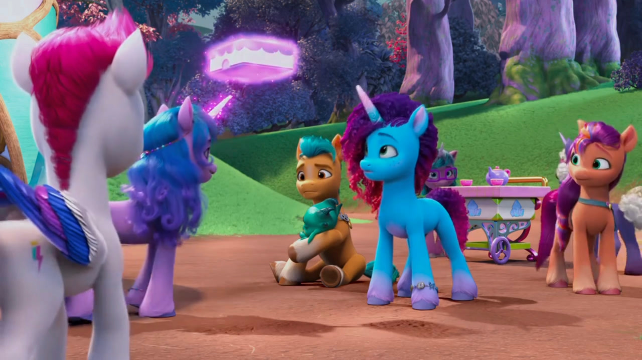 #3207806 - safe, screencap, hitch trailblazer, izzy moonbow, misty brightdawn, sparky sparkeroni ...