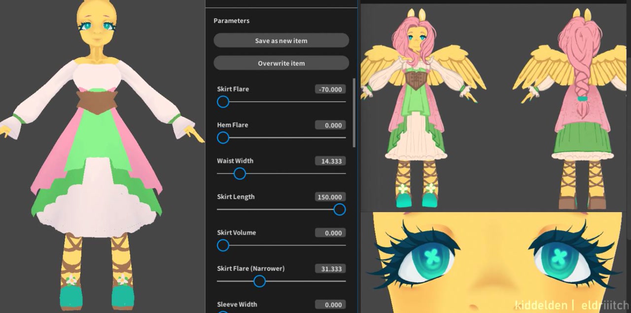 #3210065 - safe, fluttershy, pegasus, anthro, g4, 3d, solo, vroid ...