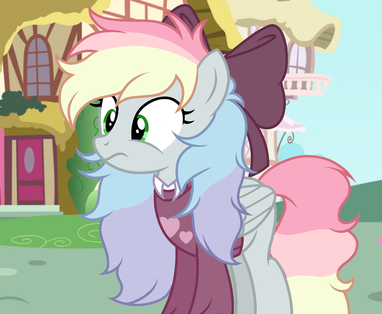 #3194746 - safe, artist:cstrawberrymilk, oc, oc only, oc:blazey sketch, pegasus, pony, g4, bow ...