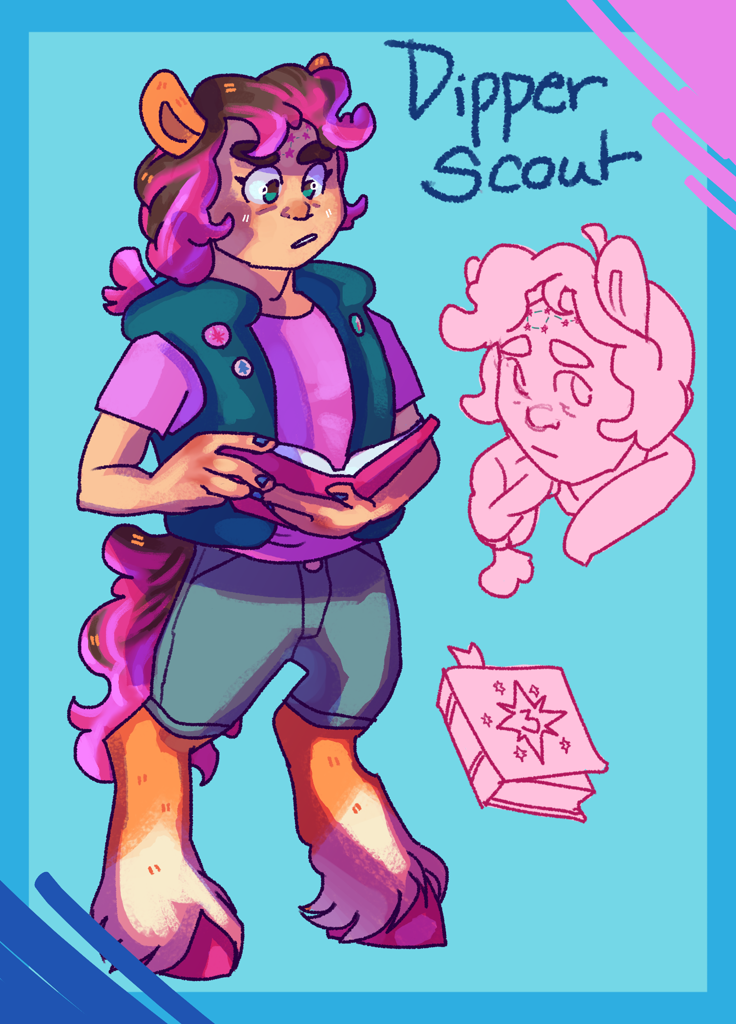 #3194957 - safe, artist:poniesart, satyr, g5, book, crossover, fusion ...