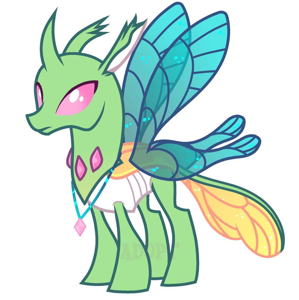 #3195971 - safe, artist:vi45, oc, oc only, changedling, changeling, concave belly, lightly ...