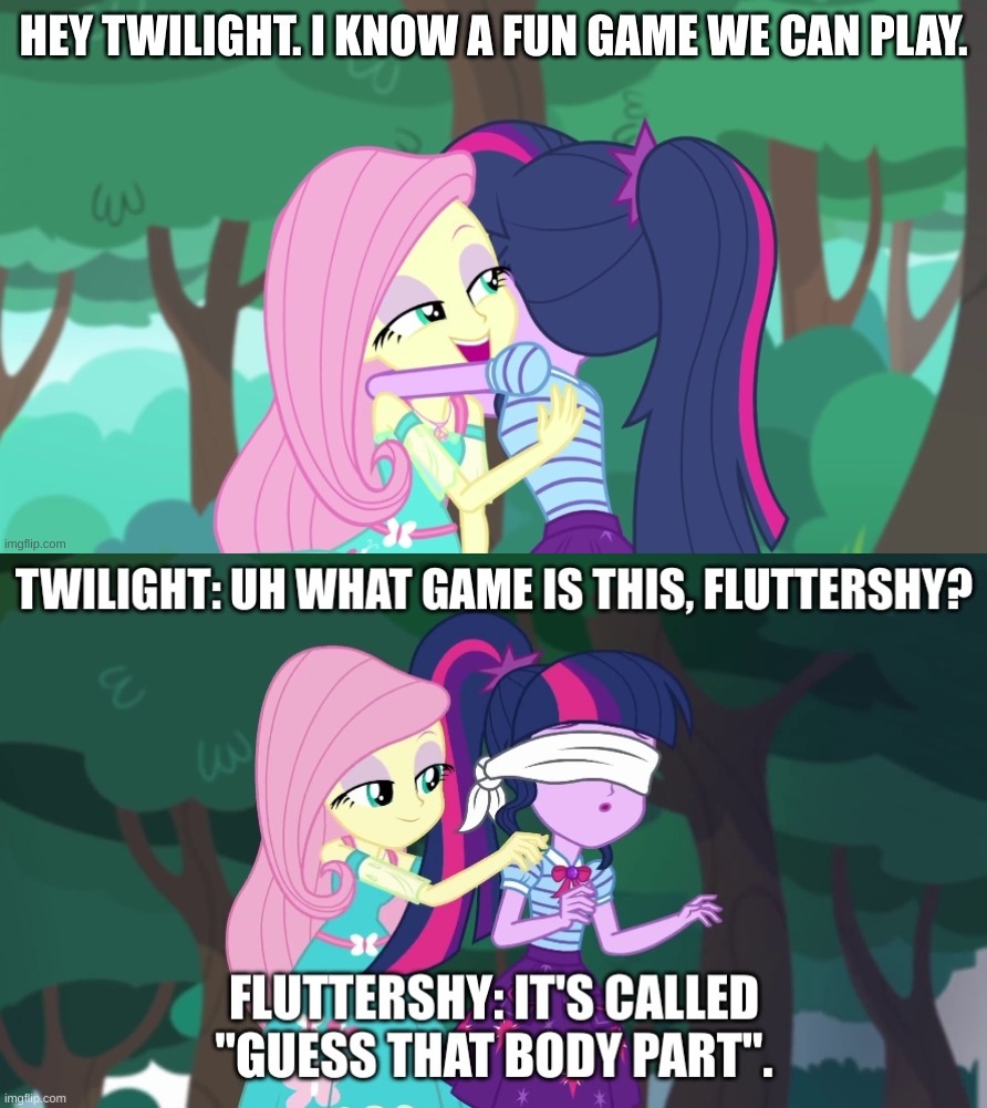 #3197366 - suggestive, edit, edited screencap, screencap, fluttershy, sci-twi, twilight sparkle ...