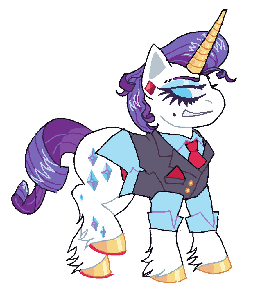 #3273008 - safe, artist:necronyancy, rarity, pony, unicorn, g4, clothes ...