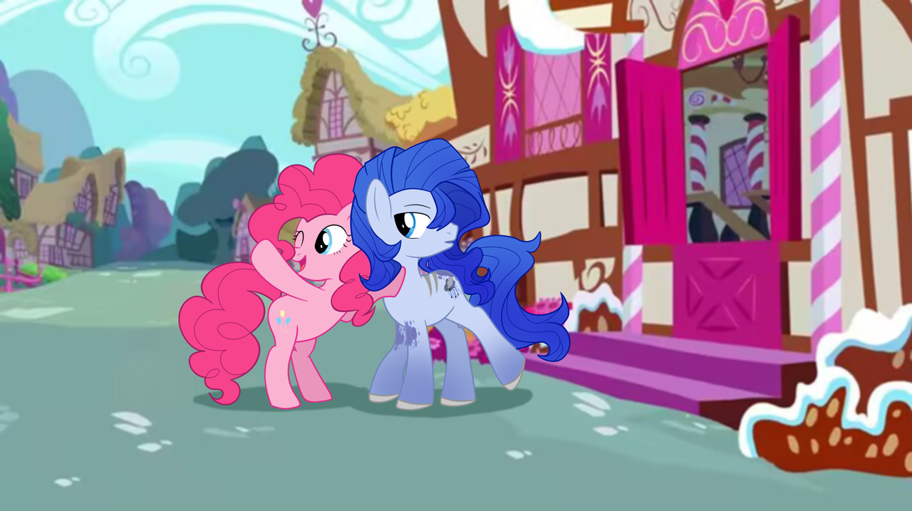 #3277974 - safe, pinkie pie, oc, oc:ray frok, earth pony, pony, g4 ...