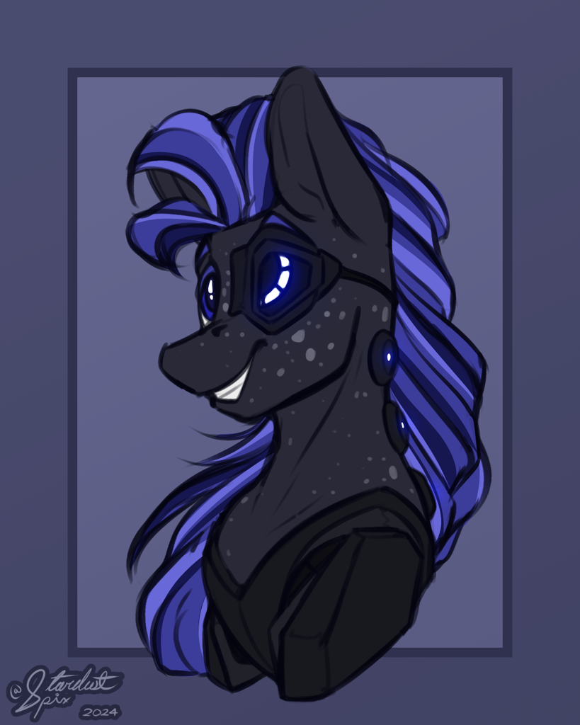 #3278237 - safe, artist:stardustspix, oc, oc:disthene, cyborg, earth ...