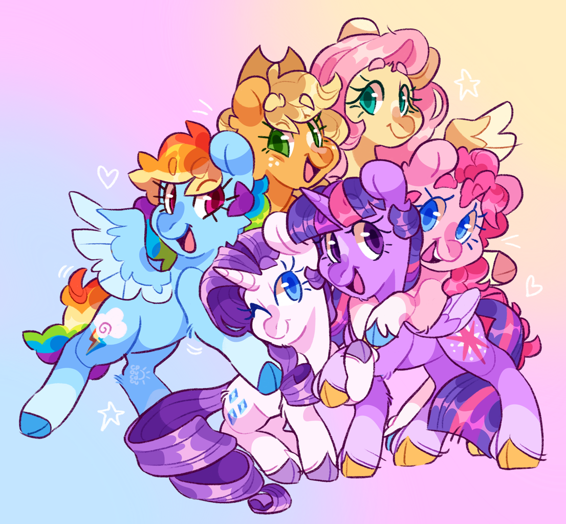 #3278978 - safe, artist:cocopudu, applejack, fluttershy, pinkie pie ...