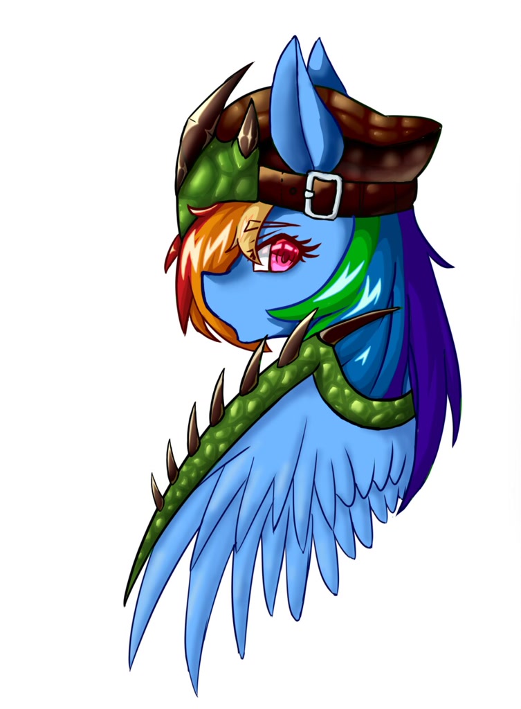 #3279240 - safe, artist:bogx, rainbow dash, g4, monster hunter, simple ...