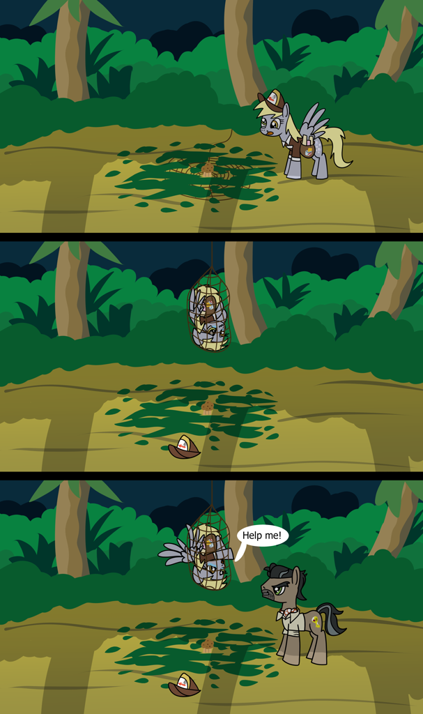 #3279317 - safe, artist:platinumdrop, derpy hooves, doctor caballeron, earth pony, pegasus, pony ...