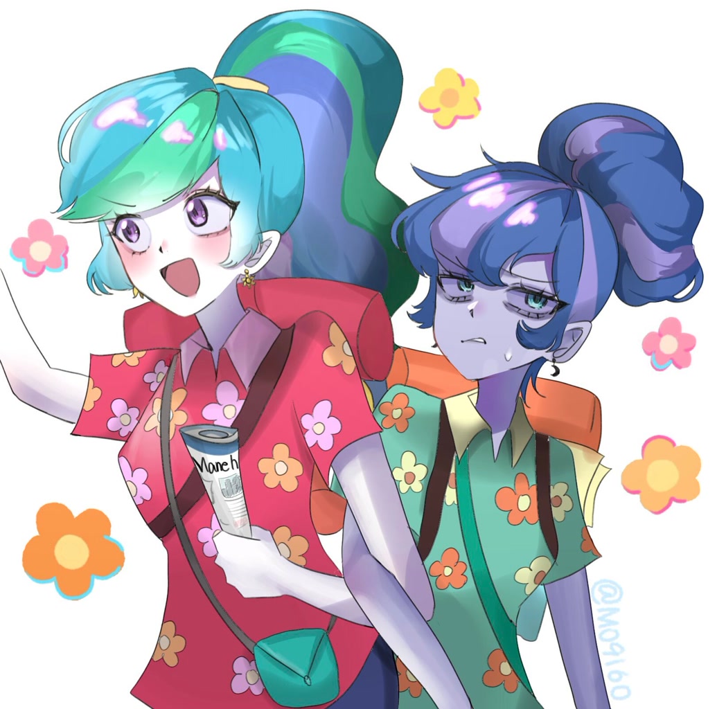 #3283271 - safe, artist:m09160, princess celestia, princess luna ...