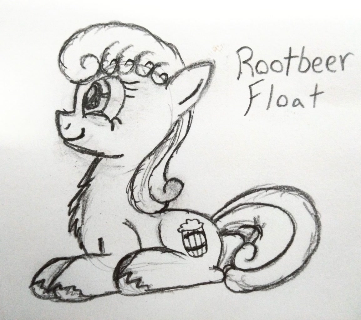 #3273400 - safe, artist:dhm, oc, oc:rootbeer float, pony, monochrome ...
