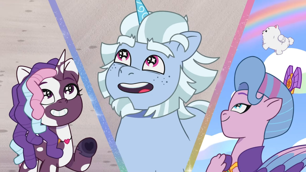 #3284424 - safe, screencap, alphabittle blossomforth, cloudpuff, queen ...