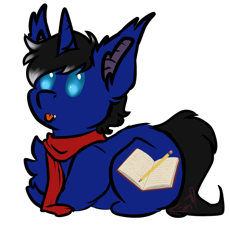 #3287539 - safe, artist:fluffyghost, oc, oc only, oc:night reader, bat pony, unicorn, :p ...