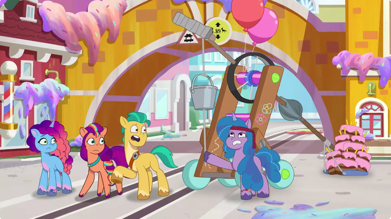 #3287867 - safe, screencap, hitch trailblazer, izzy moonbow, misty ...