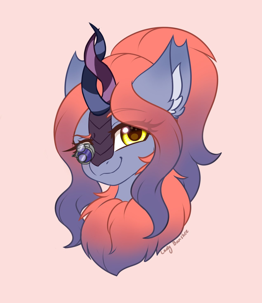 #3289859 - safe, artist:_ladybanshee_, oc, oc only, oc:ardent ember, kirin, helix horn, horn ...