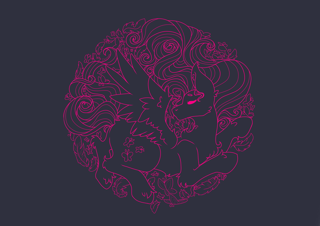 #3290268 - safe, artist:delfinaluther, fluttershy, oc, butterfly ...