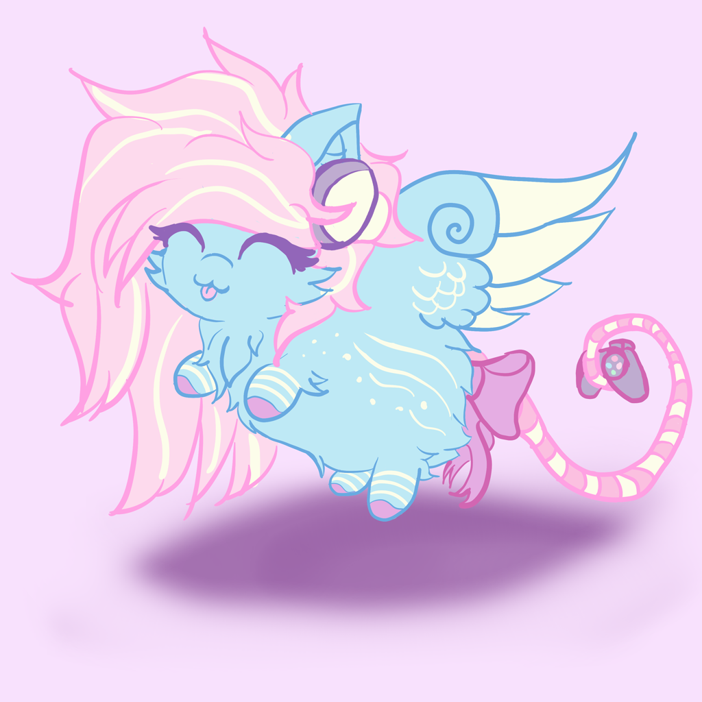#3273934 - safe, artist:umbrapone, oc, pegasus, :p, adoptable, butt fluff, chest fluff, chibi ...