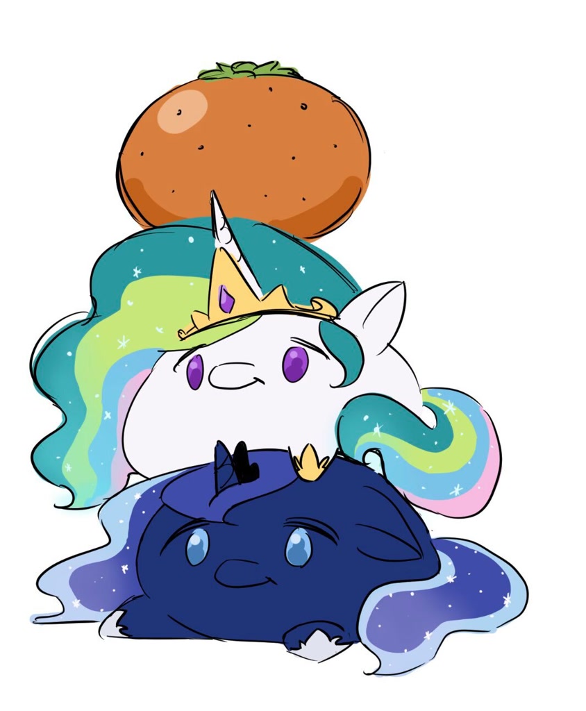 #3275279 - safe, artist:mayugraffiti, princess celestia, princess luna ...