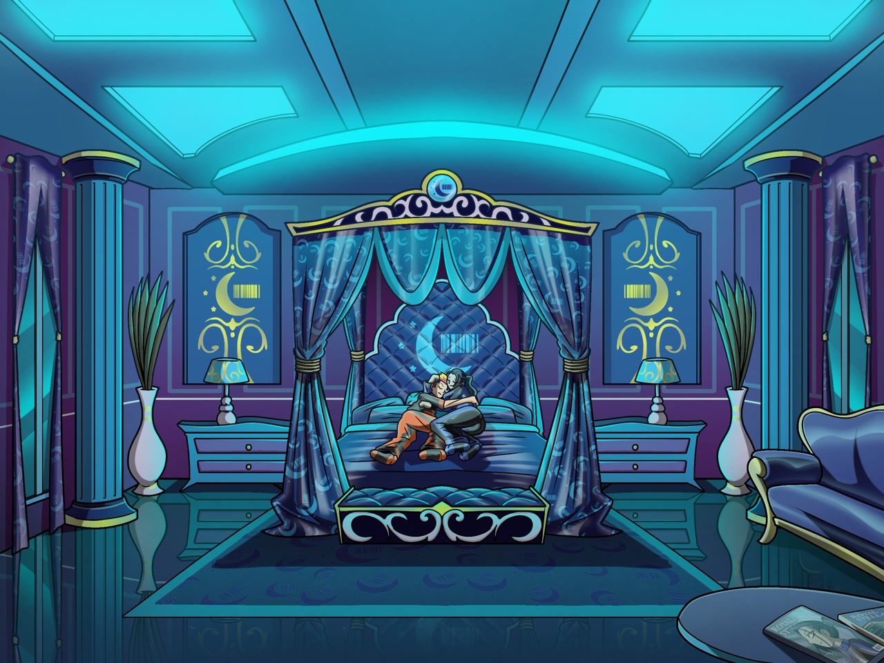 #3275362 - safe, artist:devillustart, oc, oc:fireheart(fire), oc:queen ...