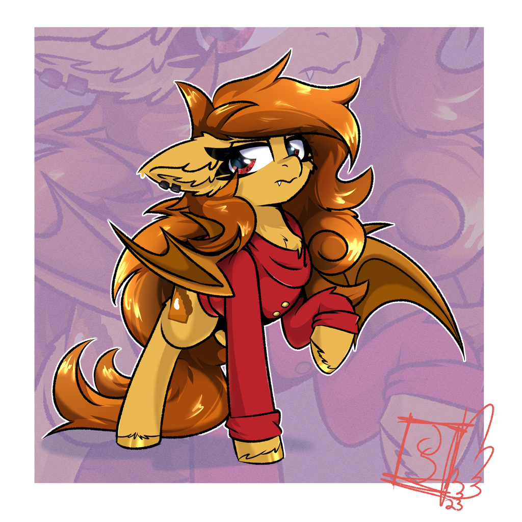 #3275436 - safe, artist:jubyskylines, oc, oc only, bat pony, pony, bat pony oc, clothes ...
