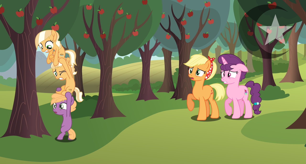 #3275505 - safe, artist:pastelnightyt, applejack, little mac, sugar ...