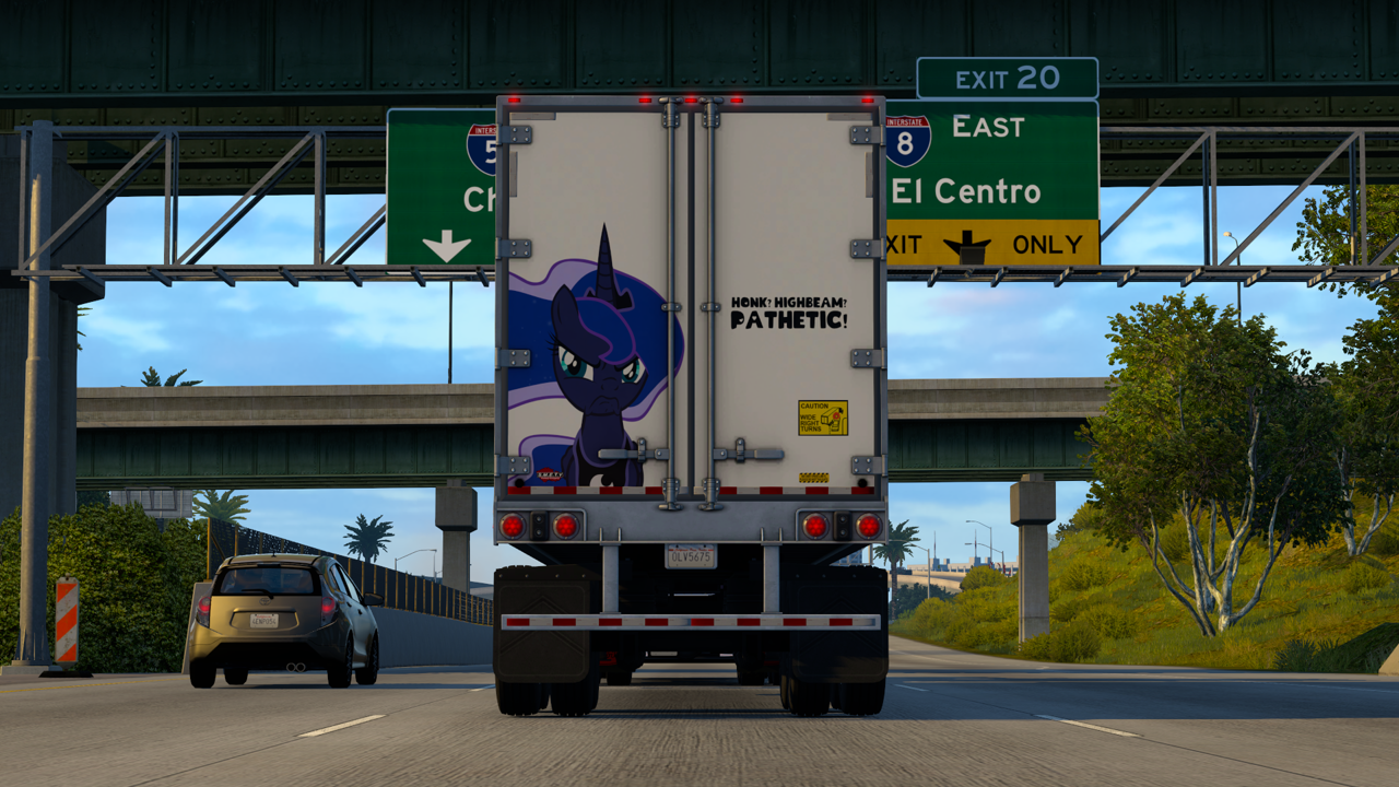 #3275618 - safe, artist:owlcat, princess luna, g4, american truck ...