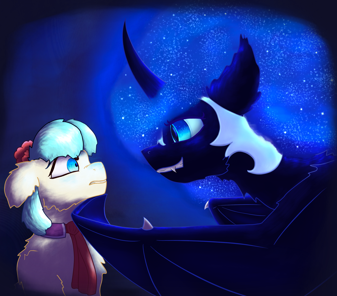 #3275687 - safe, artist:gosha305, coco pommel, nightmare moon, alicorn ...