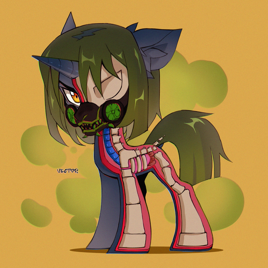 #3276416 - safe, artist:zlatavector, oc, pony, unicorn, bone, commission, dissectibles, high res ...