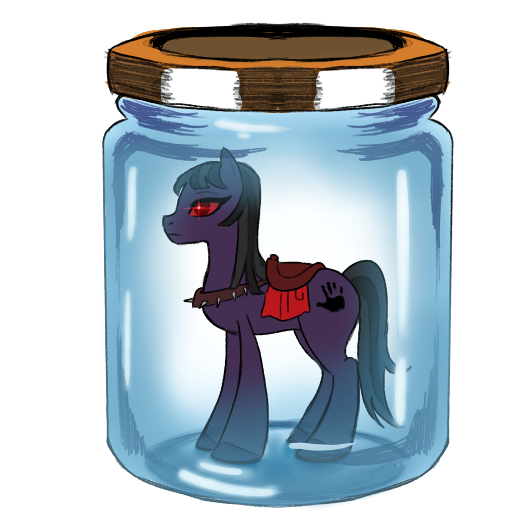 #3277288 - safe, pony, glowing, glowing eyes, jar, lewd container meme ...