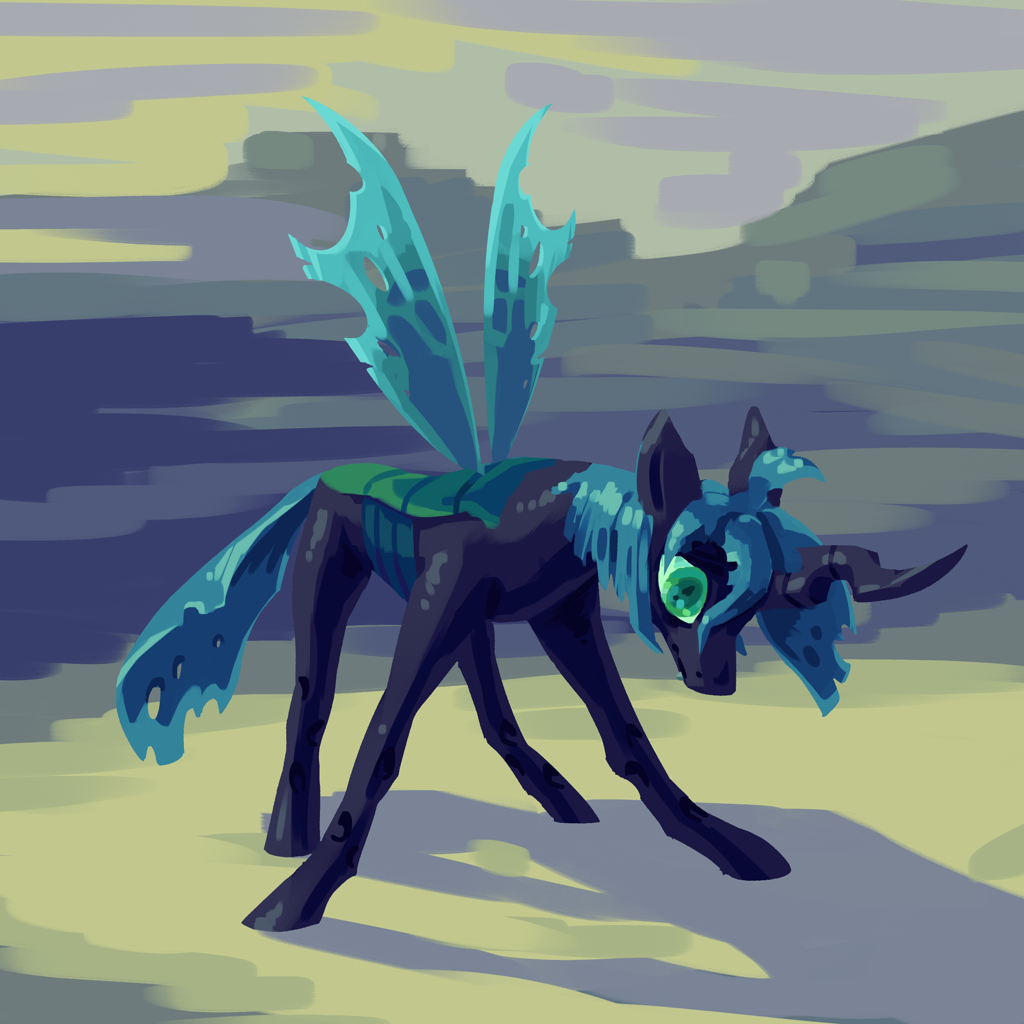 #3460720 - safe, artist:impamy, oc, oc only, changeling, changeling queen, changeling oc ...