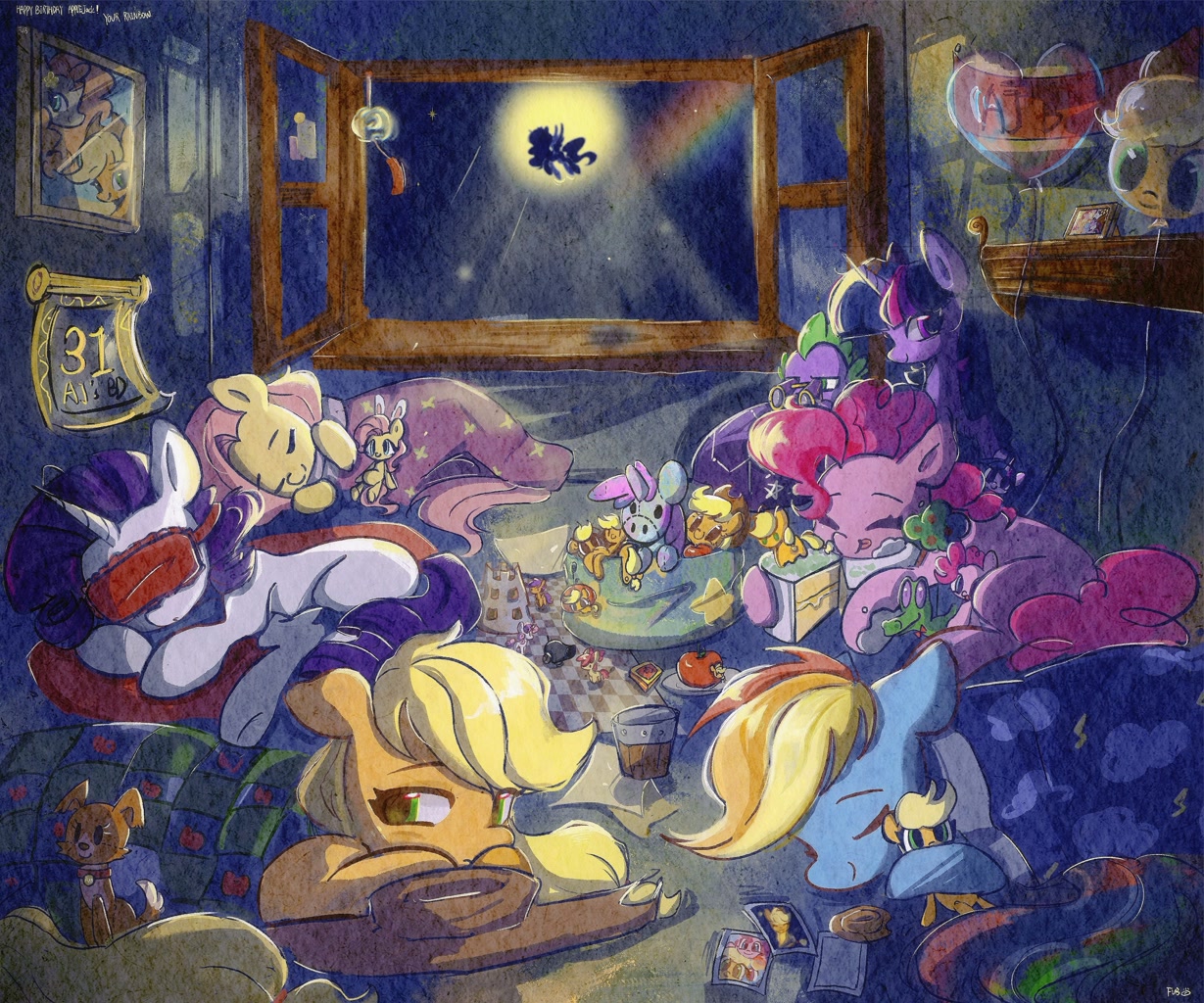 #3461849 - safe, artist:tieb5, apple bloom, applejack, fluttershy, pear ...