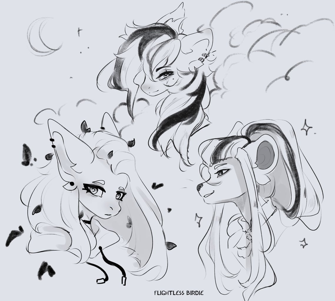 #3462371 - safe, artist:flightless birdie, oc, oc only, pony, black and ...