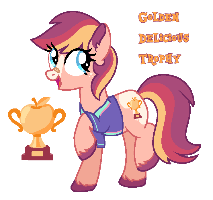 #3462503 - safe, oc, oc:golden delicious trophy, earth pony, bandaid ...