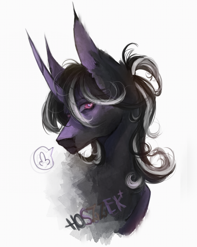 #3462939 - safe, artist:hoszzek, oc, oc only, pony, unicorn, bust ...