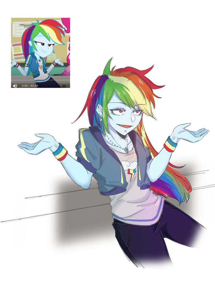 #3463044 - safe, artist:hazuki041126, rainbow dash, human, equestria girls, equestria girls ...