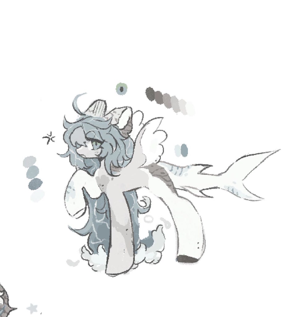 #3463792 - safe, artist:misty.mooon, oc, oc only, oc:khoi, fish, hybrid ...