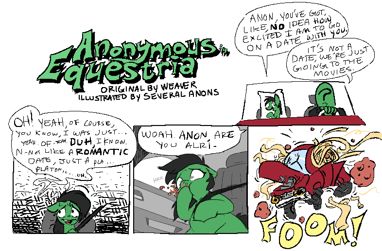 #3465194 - safe, artist:anonymous, artist:weaver, oc, oc:anon, oc:filly ...