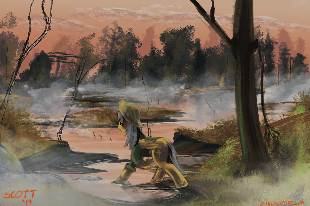 #3470818 - safe, artist:blindcoyote, daring do, pegasus, pony, g4, clothes, female, fog, mare ...