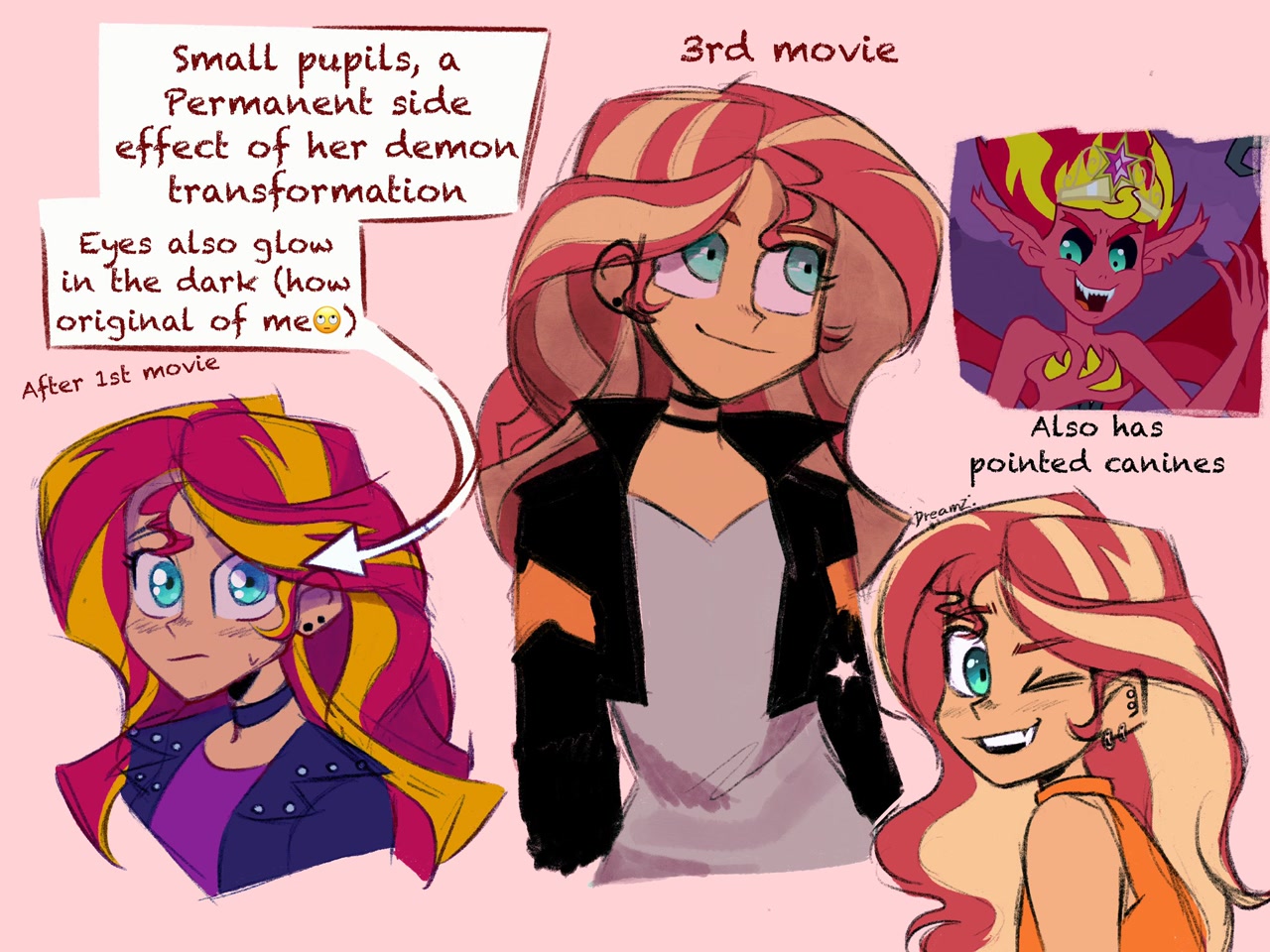 #3471417 - safe, artist:dreamz, sunset shimmer, demon, human, equestria ...