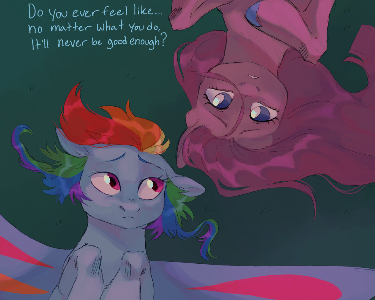 #3472567 - safe, artist:abbytabbys, pinkie pie, rainbow dash, butterfly ...