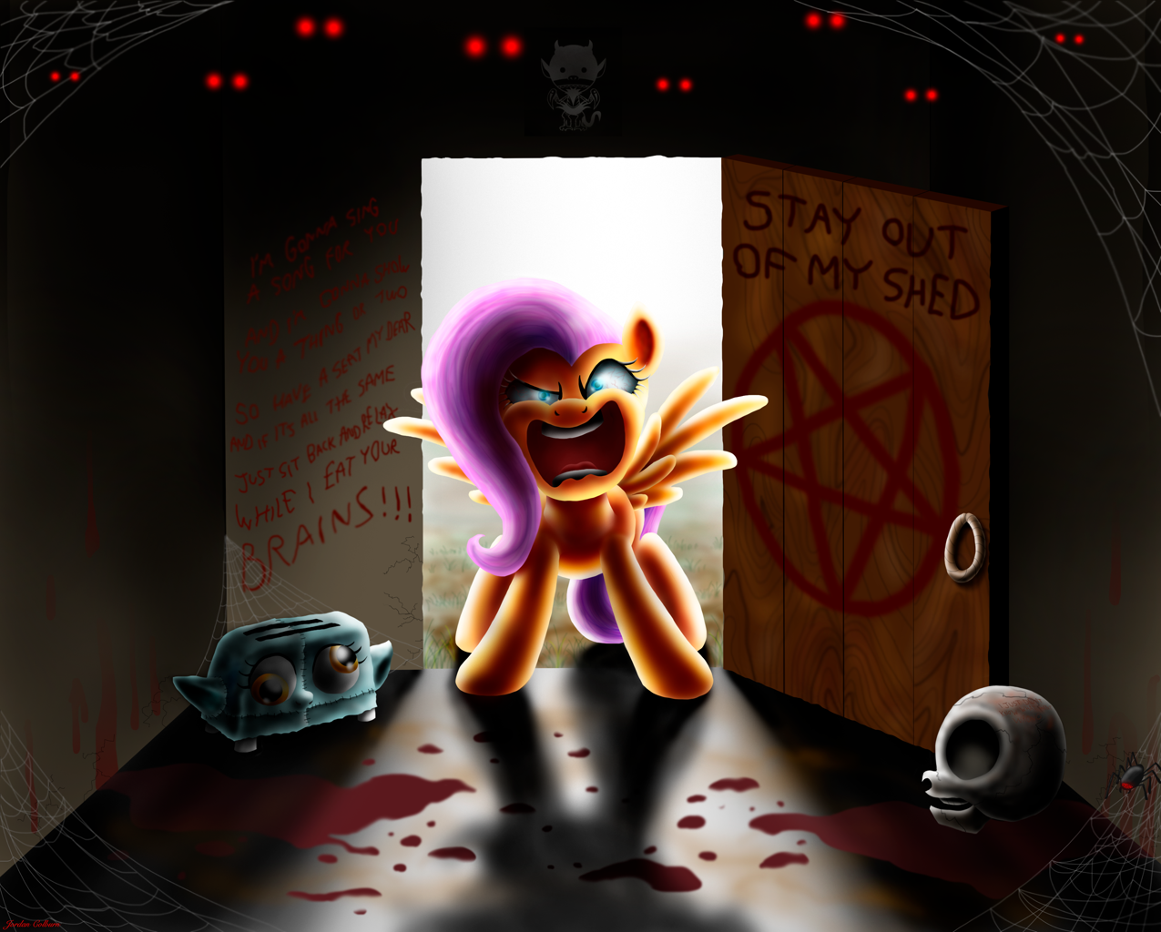 #3472848 - semi-grimdark, artist:jac59col, derpy hooves, fluttershy ...