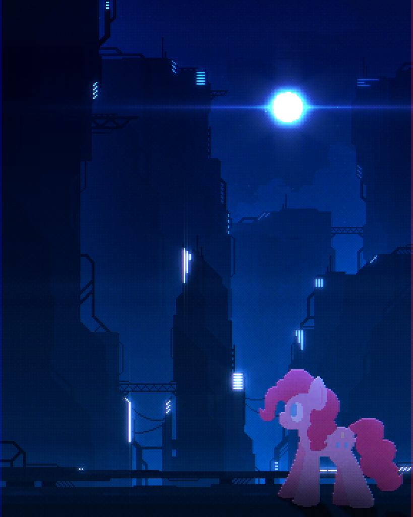 #3474956 - safe, artist:sirius leaf, pinkie pie, earth pony, pony, city ...