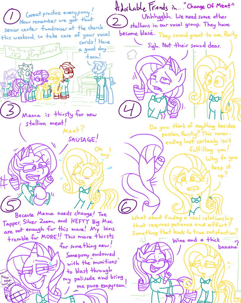 #3455843 - suggestive, artist:adorkabletwilightandfriends, big macintosh, flitter, fluttershy ...