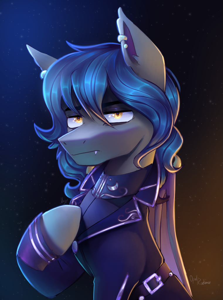 #3485243 - safe, artist:opal_radiance, oc, oc:midnight bite, solo - Derpibooru