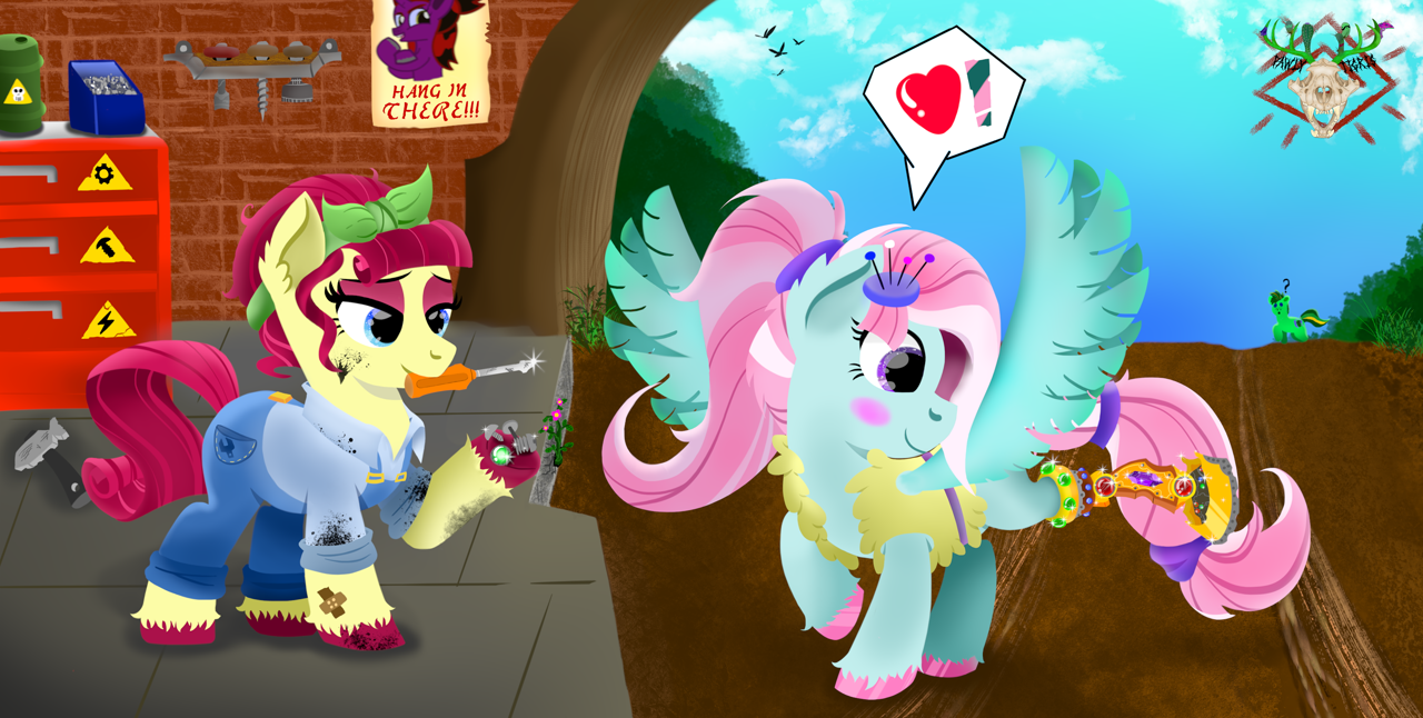 #3485295 - safe, artist:thornygiggles, kerfuffle, torque wrench, earth ...