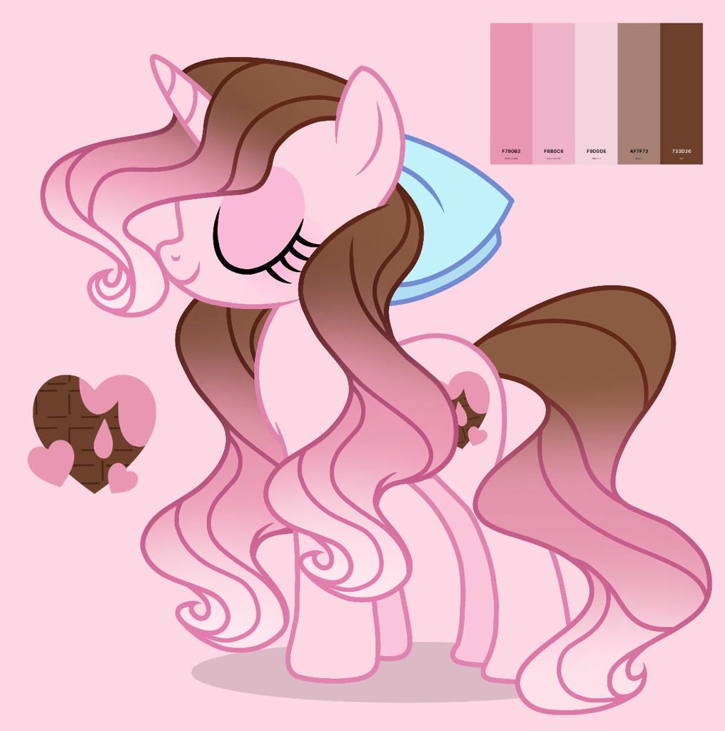 #3485684 - safe, artist:cstrawberrymilk, oc, oc only, oc:chocolate heart, pony, unicorn, base ...